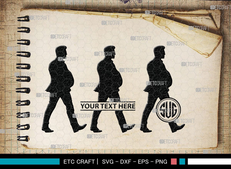 Man Walking Monogram, Man Walking Silhouette, Man Walking SVG, Man Svg ...
