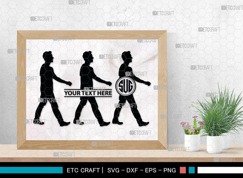 Man Walking Monogram, Man Walking Silhouette, Man Walking SVG, Man Svg ...