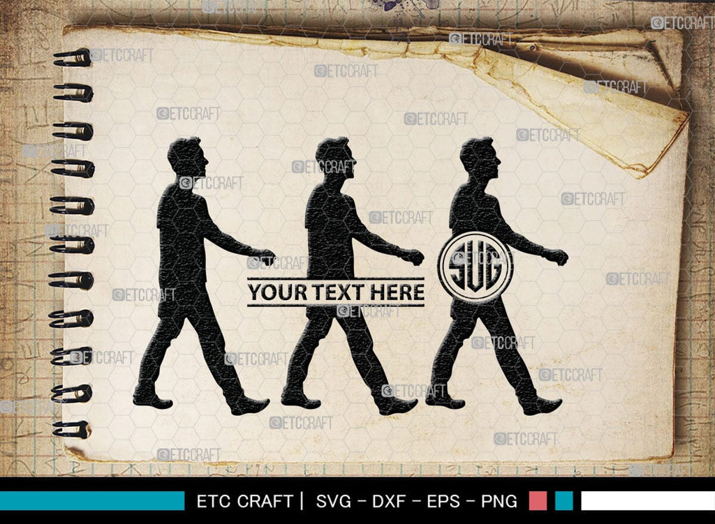 Man Walking Monogram, Man Walking Silhouette, Man Walking SVG, Man Svg ...
