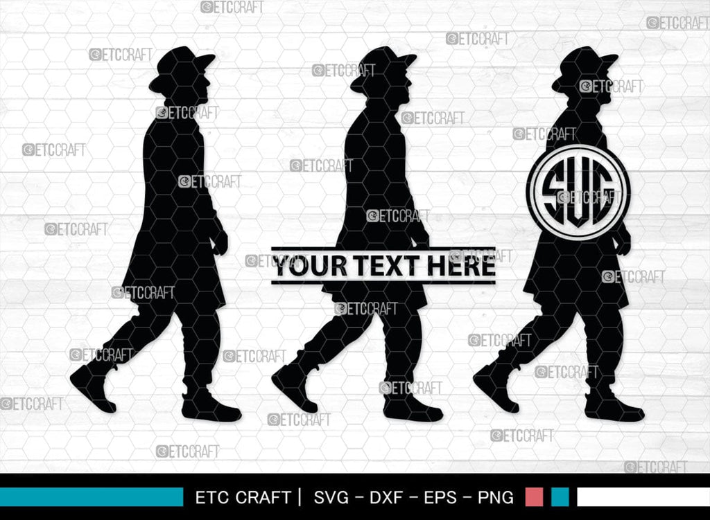 Man Walking Monogram, Man Walking Silhouette, Man Walking SVG, Man Svg ...