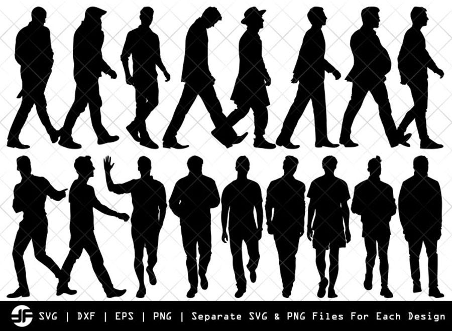 Man Walking SVG | Silhouette Bundle | SVG Cut File - So Fontsy