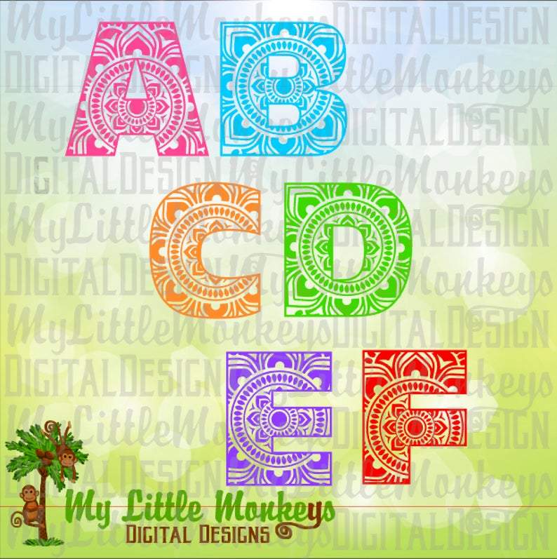 Mandala Alphabet - So Fontsy