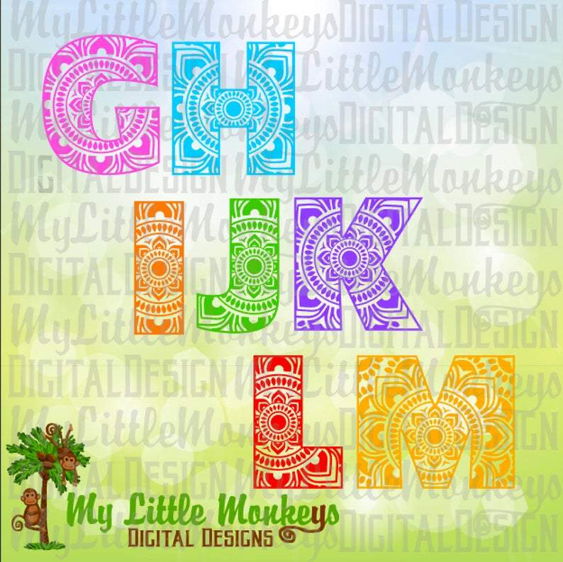 Mandala Alphabet - So Fontsy