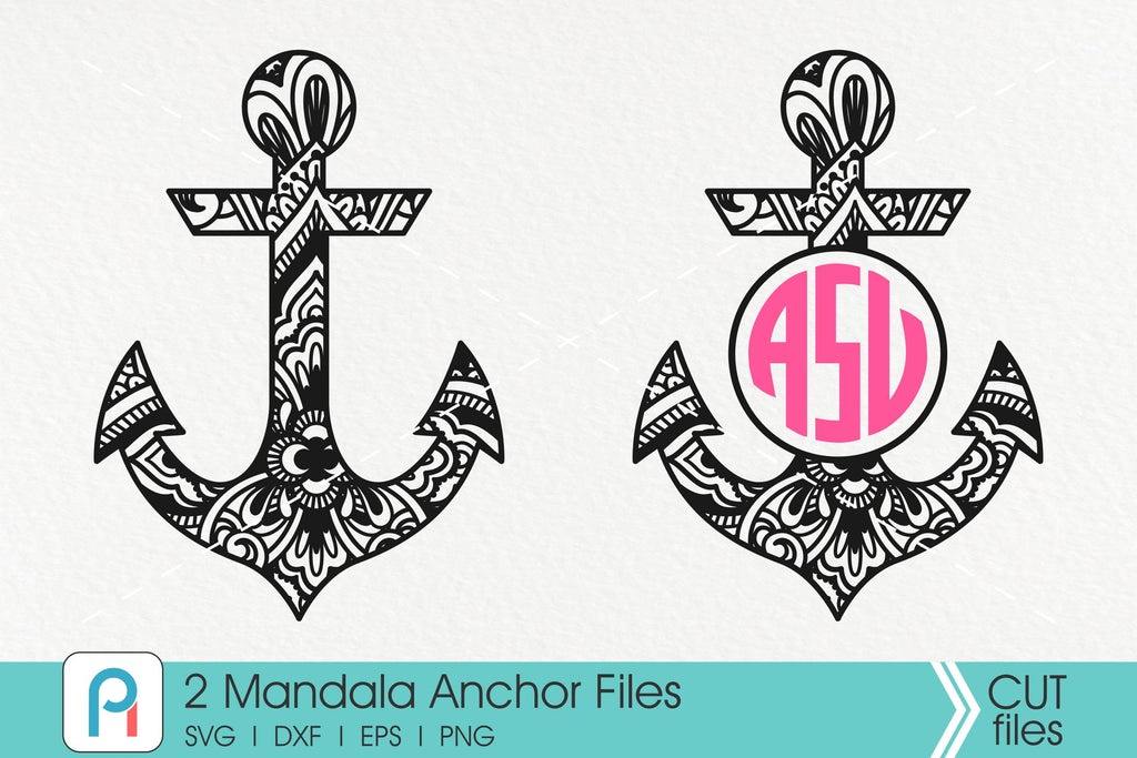 Mandala Anchor Svg, Zentangle Anchor Svg, Mandala Clip Art - So Fontsy