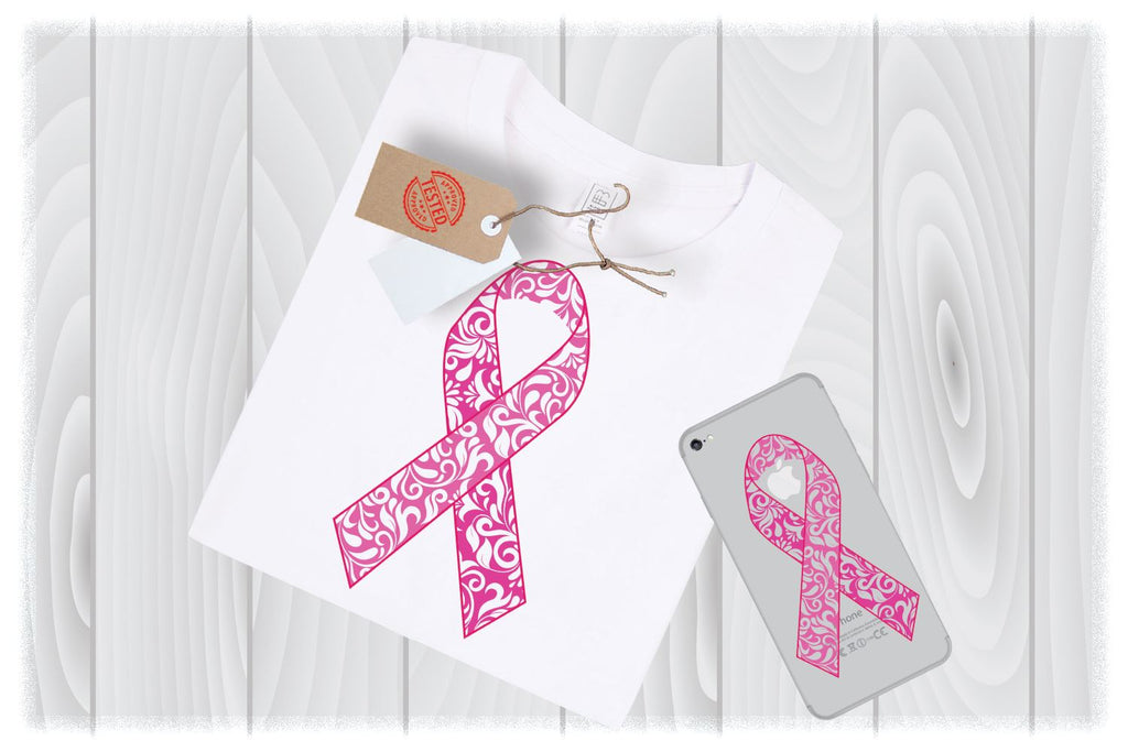 Mandala Breast Cancer Awareness Ribbon SVG Files for Cricut Designs ...