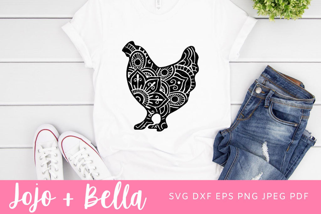 Mandala Chicken SVG, Zentangle Svg, Mandala svg, Chicken svg file ...