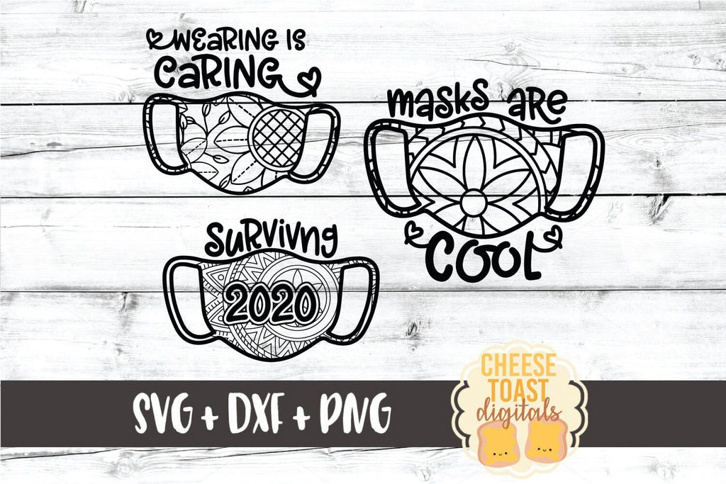 Mandala Face Mask Set | Face Mask Holder SVG - So Fontsy