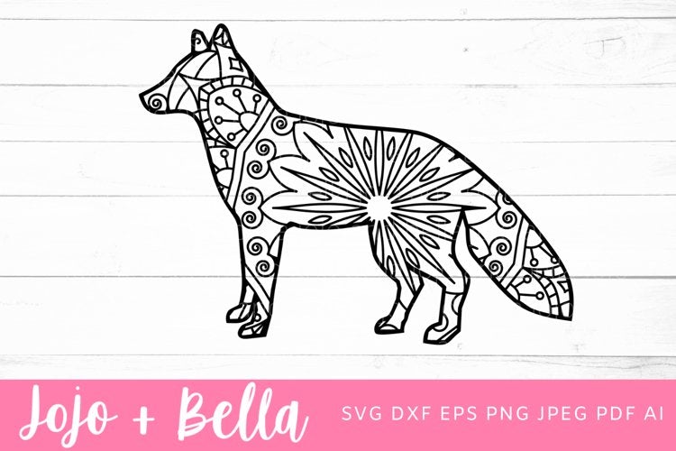 Mandala Fox SVG , Zentangle Fox Svg, Patterned Fox SVG, Mandala svg ...