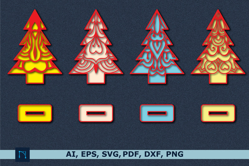 mandala Laser-cut Tree stand SVG bundle - So Fontsy