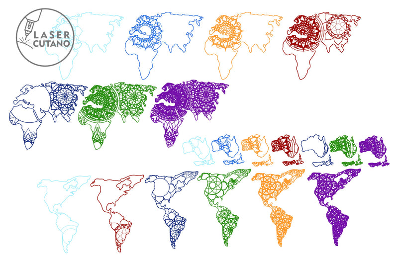 MANDALA MAP Multilayer Laser Cut Files, Mandala, Round SVG, 3D Designs ...