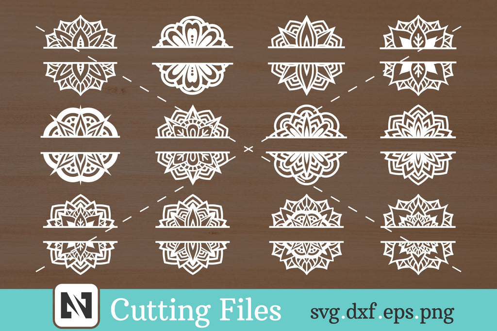 Mandala Monogram Svg Bundle, Mandala Svg, Split Monogram Svg - So Fontsy