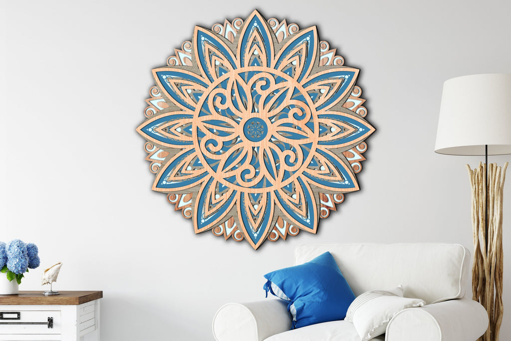 Mandala Multilayer Laser Cut Files, Round Sign SVG, 3D Designs, Mini ...