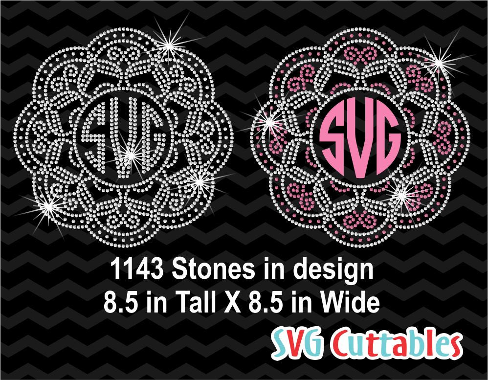 Mandala rhinestone monogram frame - So Fontsy
