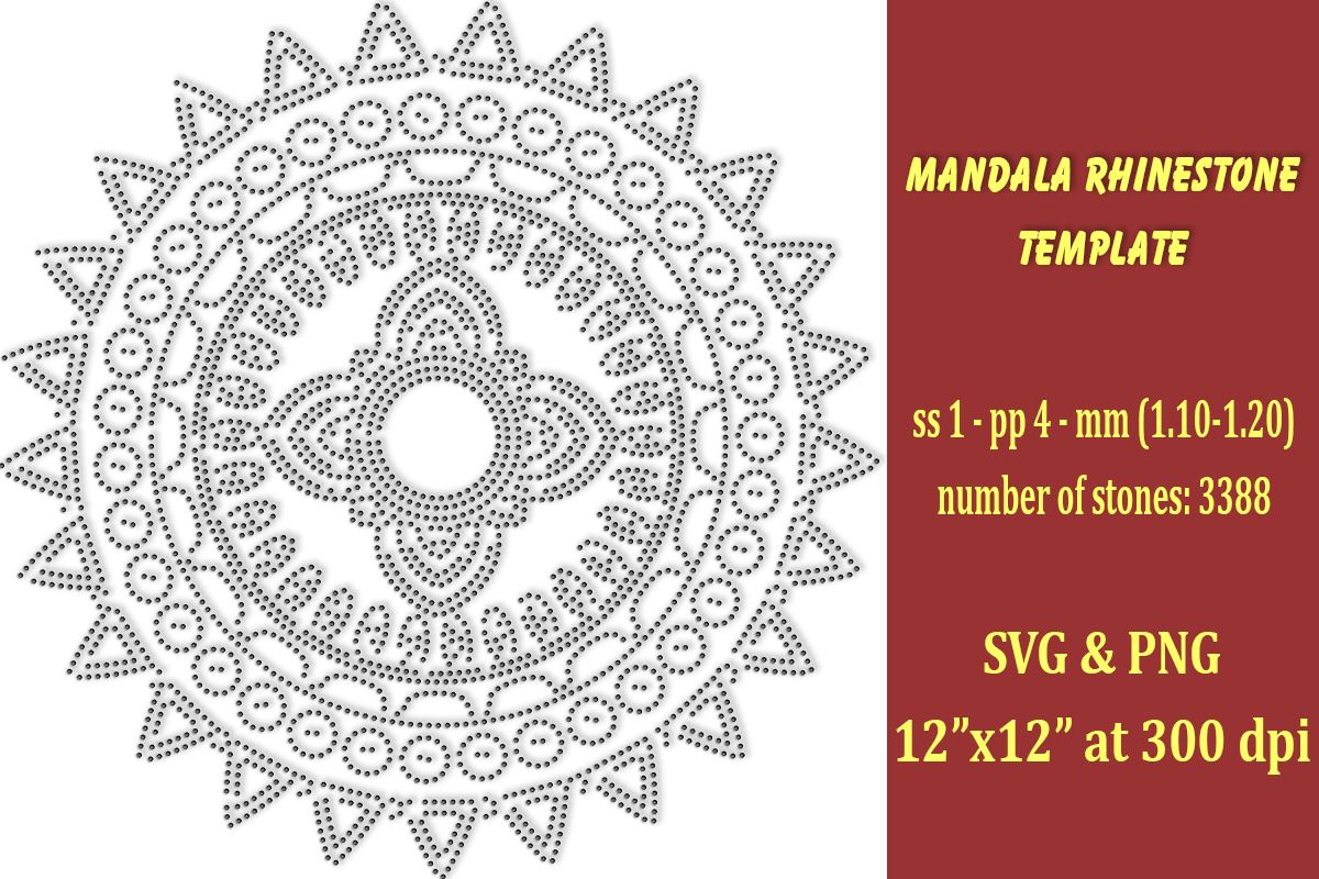 Mandala Rhinestone Template - So Fontsy