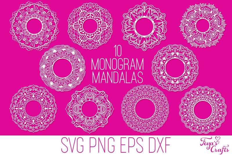 Mandala SVG Cut Files Bundle: 30 Regular Mandalas, Split Mandalas & Mo - So Fontsy