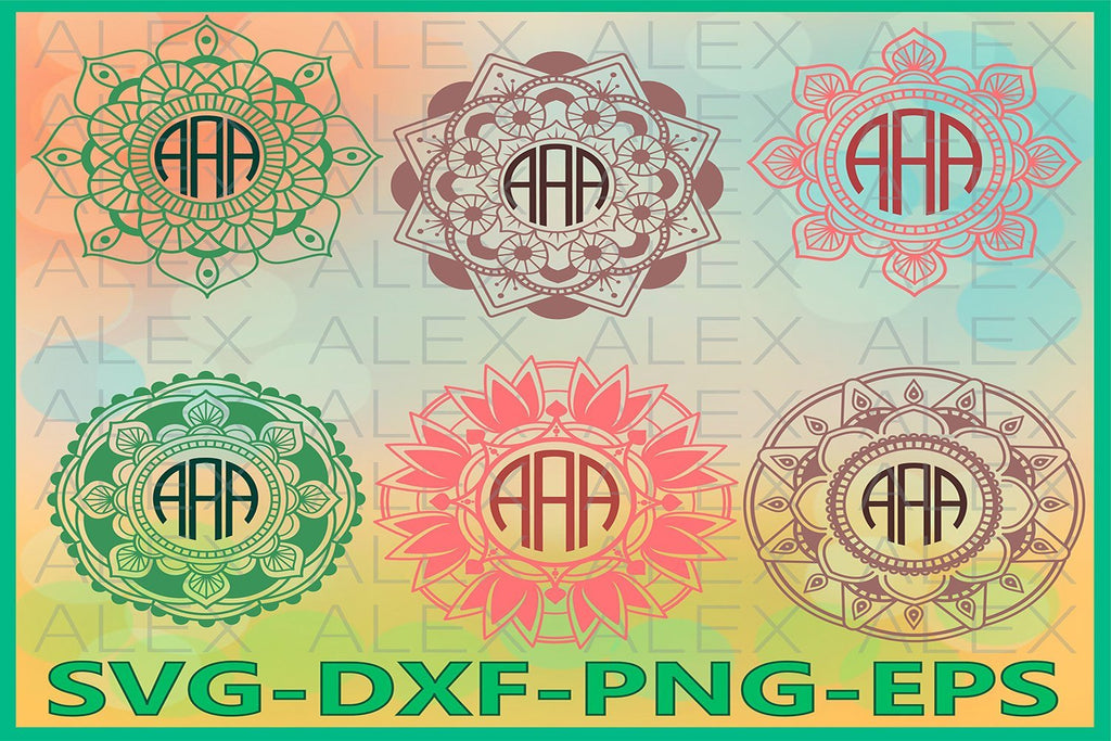 Mandala svg, Mandala Monogram Frames - So Fontsy