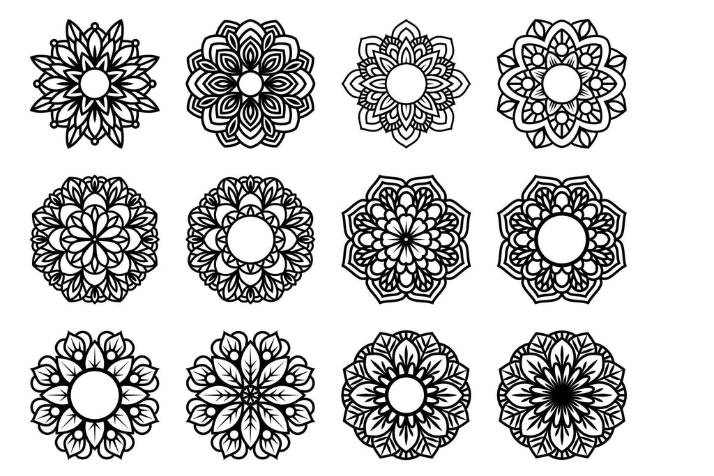 Mandala Vector SVG Template Set for Cutting and Printing - So Fontsy