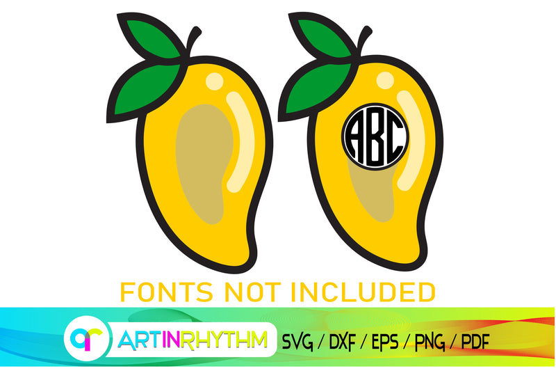 mango, fruit monogram svg - So Fontsy