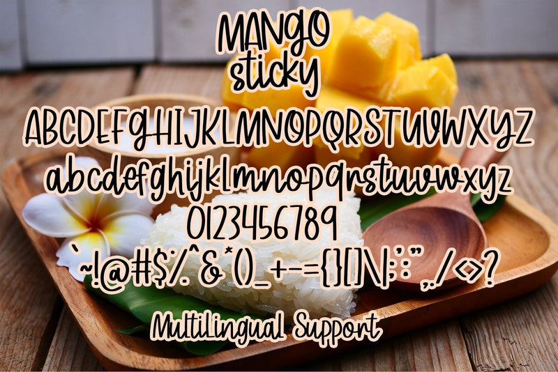 Mango Sticky - Handwritten Font - So Fontsy