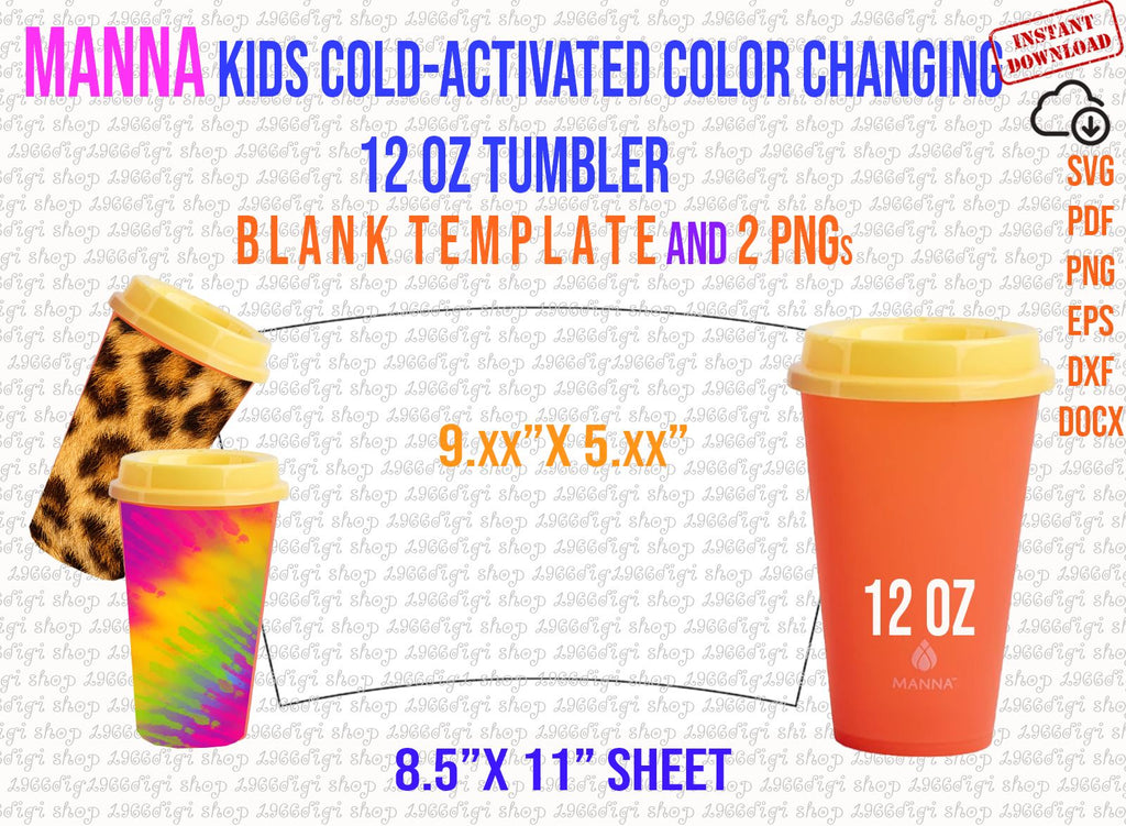 Manna Cup Template, Manna Kids Cold Activated Color Changing 12 oz ...