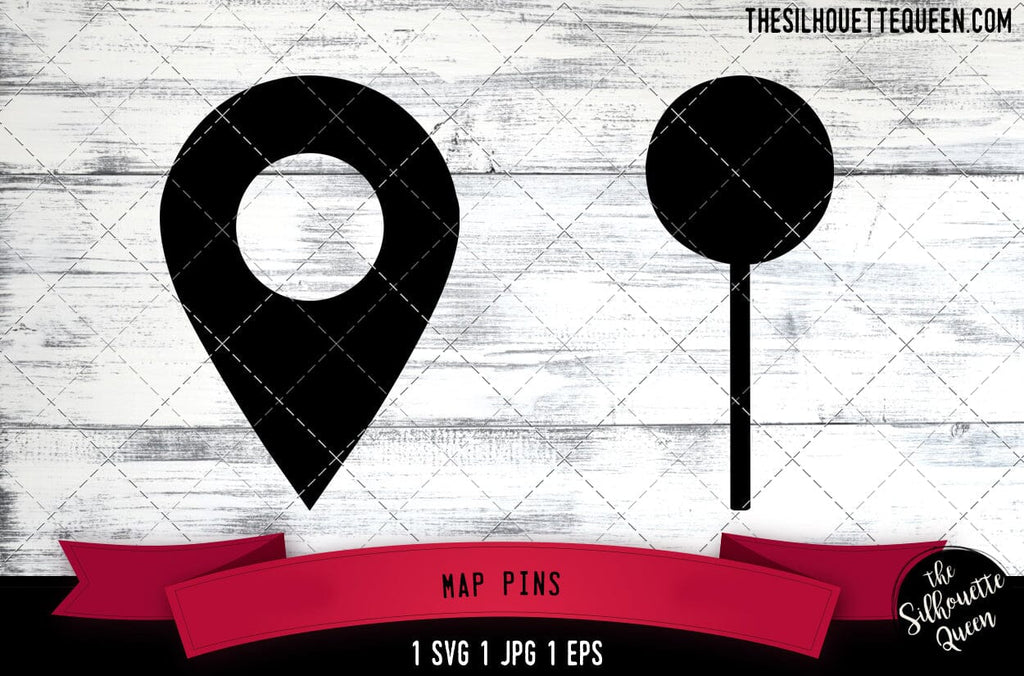 Map Pins SVG File, SVG Bundle File-Cut File-Vector Clip Art for ...