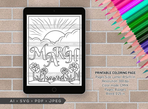 months coloring book