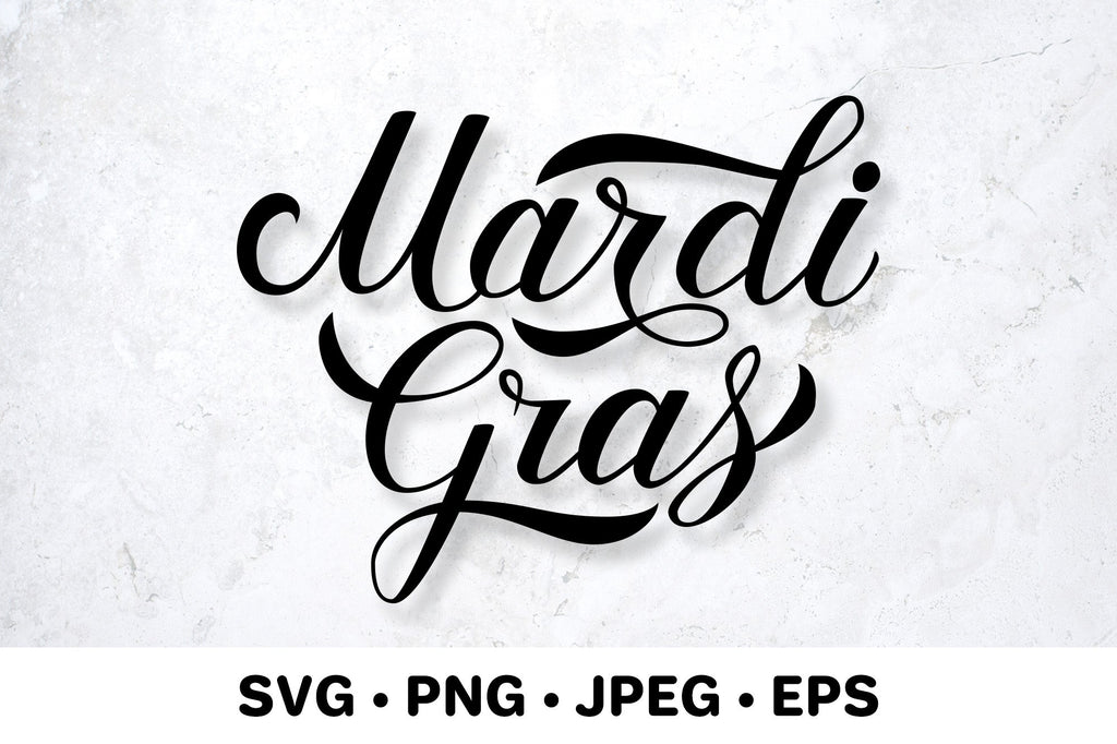 Mardi Gras calligraphy lettering. Fat Tuesday. - So Fontsy