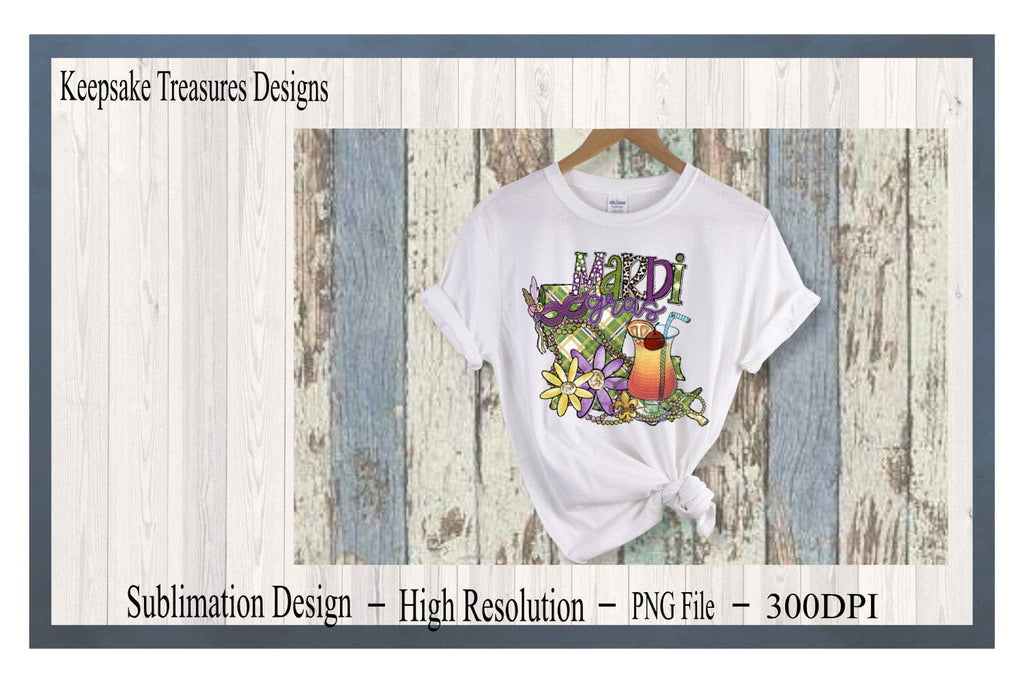 Mardi Gras, Hand Drawn Louisiana State Map, PNG Sublimation Design - So ...