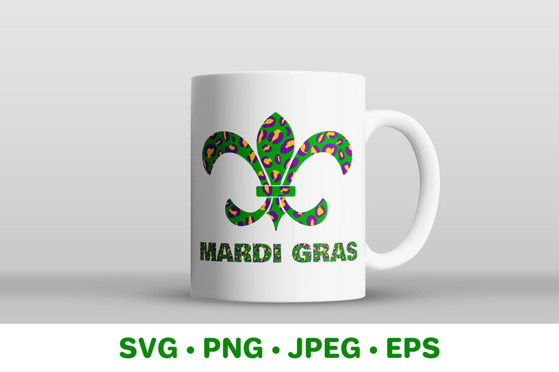 Mardi Gras. Leopard Fleur de Lis. Fat Tuesday - So Fontsy
