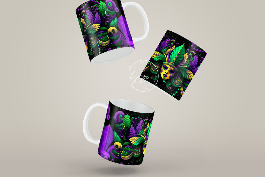 Mardi Gras Mug, Mardi Gras Carnival Mask Png, Fleur De Lis Mug ...