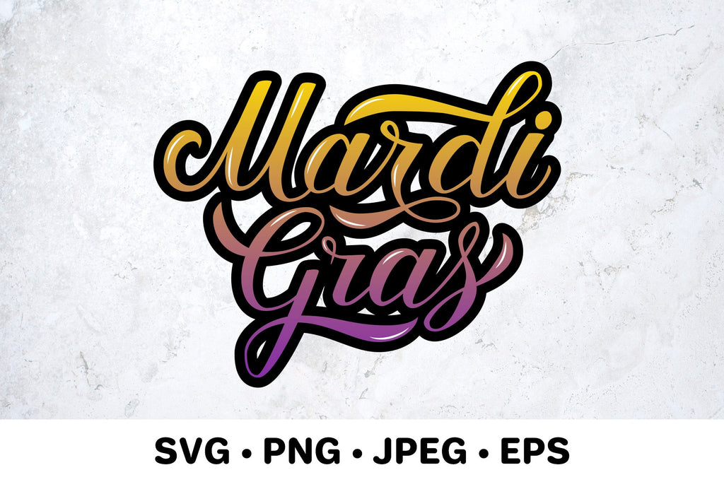 Mardi Gras sublimation. Calligraphy lettering. Fat Tuesday. - So Fontsy
