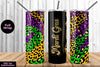 Mardi Gras Tricolor Leopard 20 oz Skinny Tumbler Wrap Sublimation ...