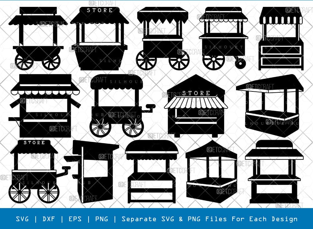 Market Stand Silhouette, Market Stand SVG, Food Stand Svg, Street Food ...