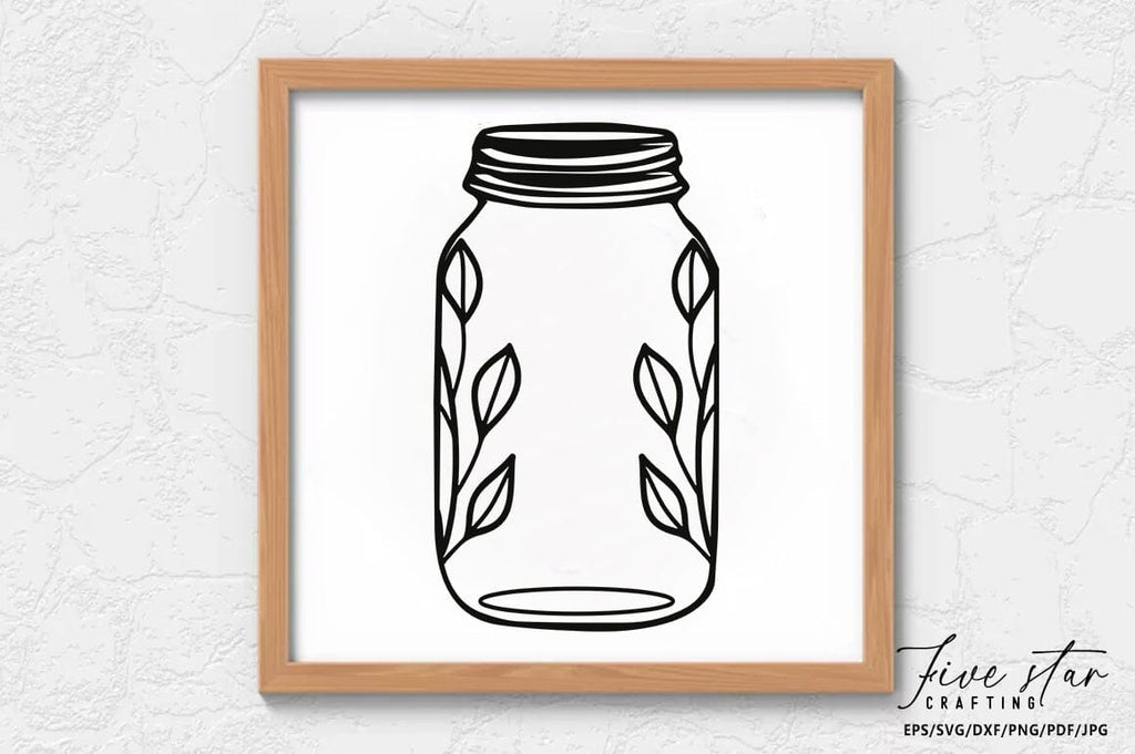 Glass Jar SVG, Farmhouse Glass Jar SVG Files,Cricut Cut Files - So Fontsy