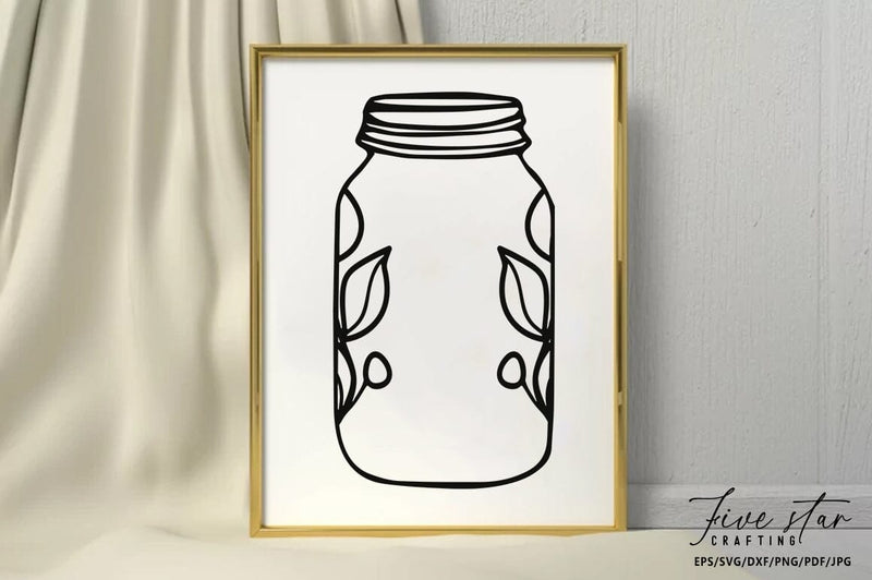 Glass Jar SVG, Farmhouse Glass Jar SVG Files,Cricut Cut Files - So Fontsy