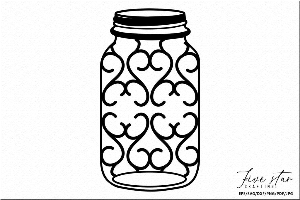 Glass Jar SVG, Farmhouse Glass Jar SVG Files,Cricut Cut Files - So Fontsy