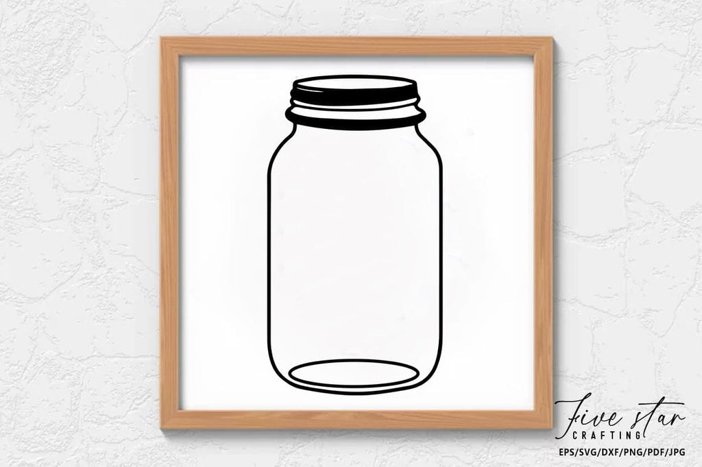 Glass Jar SVG, Farmhouse Glass Jar SVG Files,Cricut Cut Files - So Fontsy