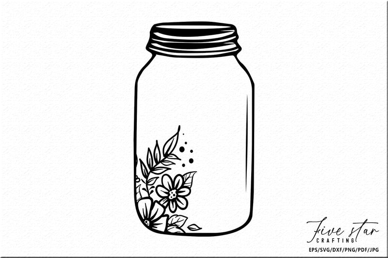 Glass Jar SVG, Farmhouse Glass Jar SVG Files,Cricut Cut Files - So Fontsy