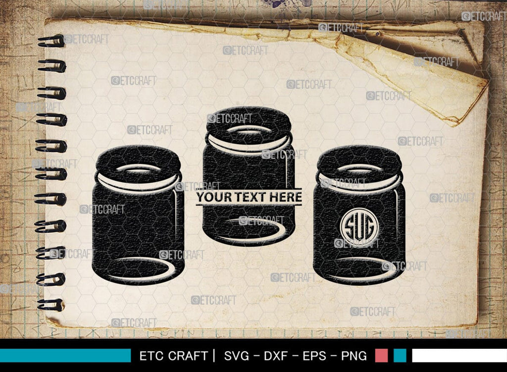Mason Jars Monogram, Mason Jars Silhouette, Mason Jars SVG, Bottle Svg ...