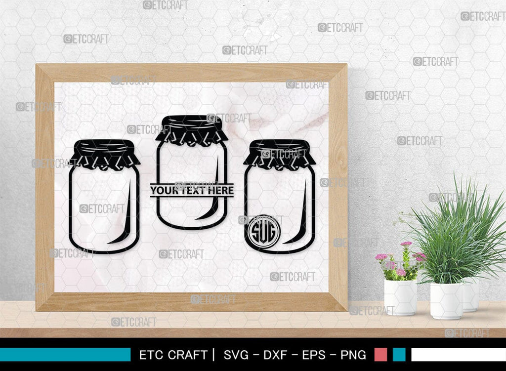 Mason Jars Monogram, Mason Jars Silhouette, Mason Jars SVG, Bottle Svg ...