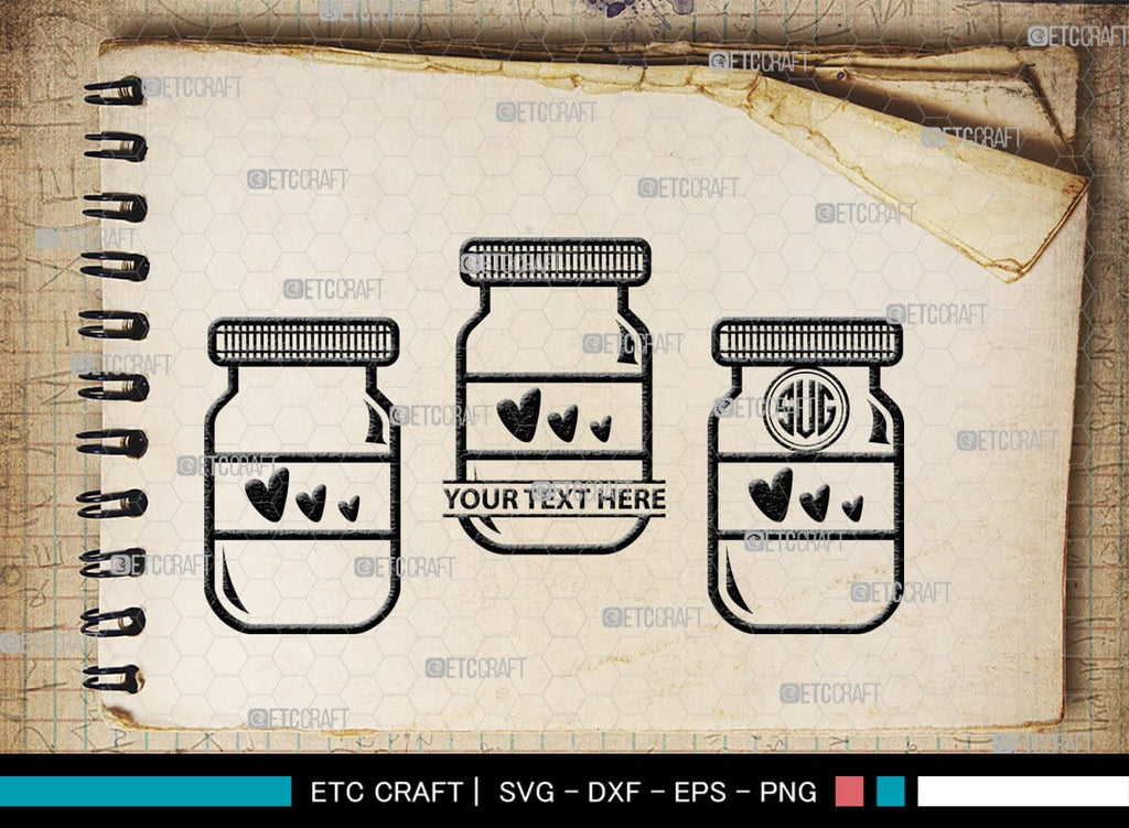 Mason Jars Monogram, Mason Jars Silhouette, Mason Jars SVG, Bottle Svg ...