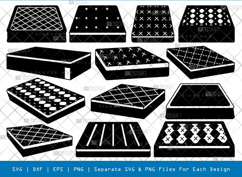 Mattress Silhouette, Mattress SVG, Bed Mattress Svg, Mattress Texture ...