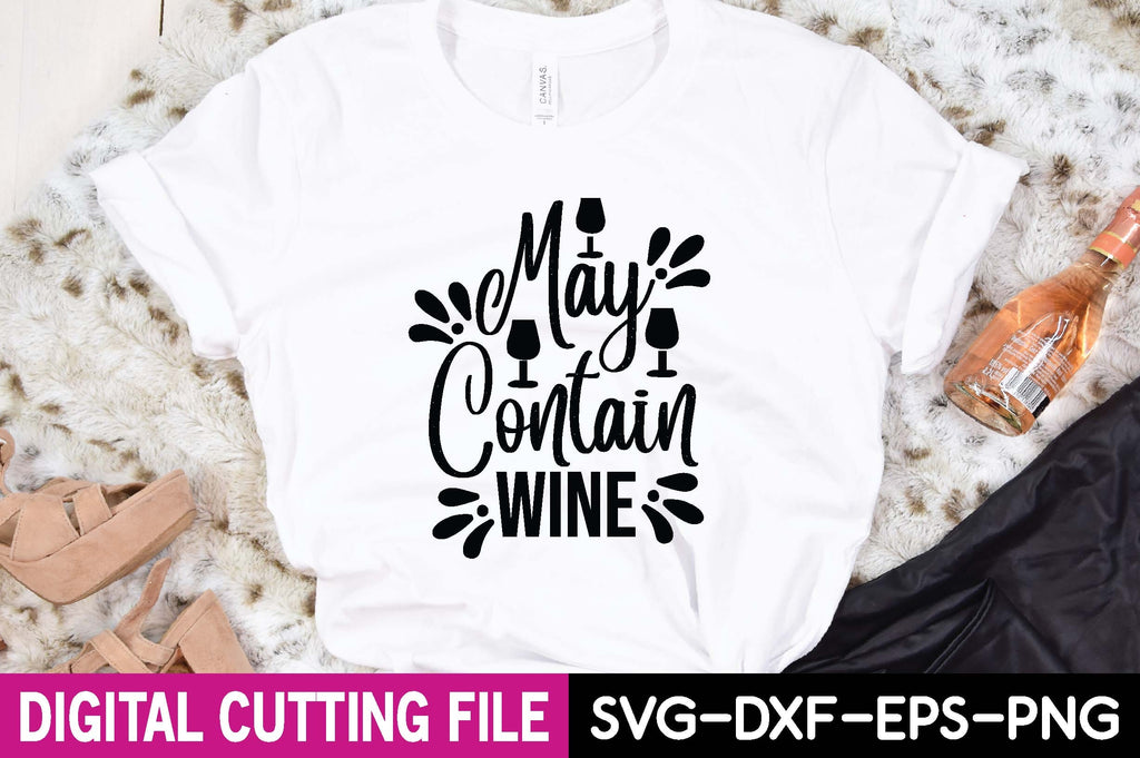 May Contain Wine svg - So Fontsy