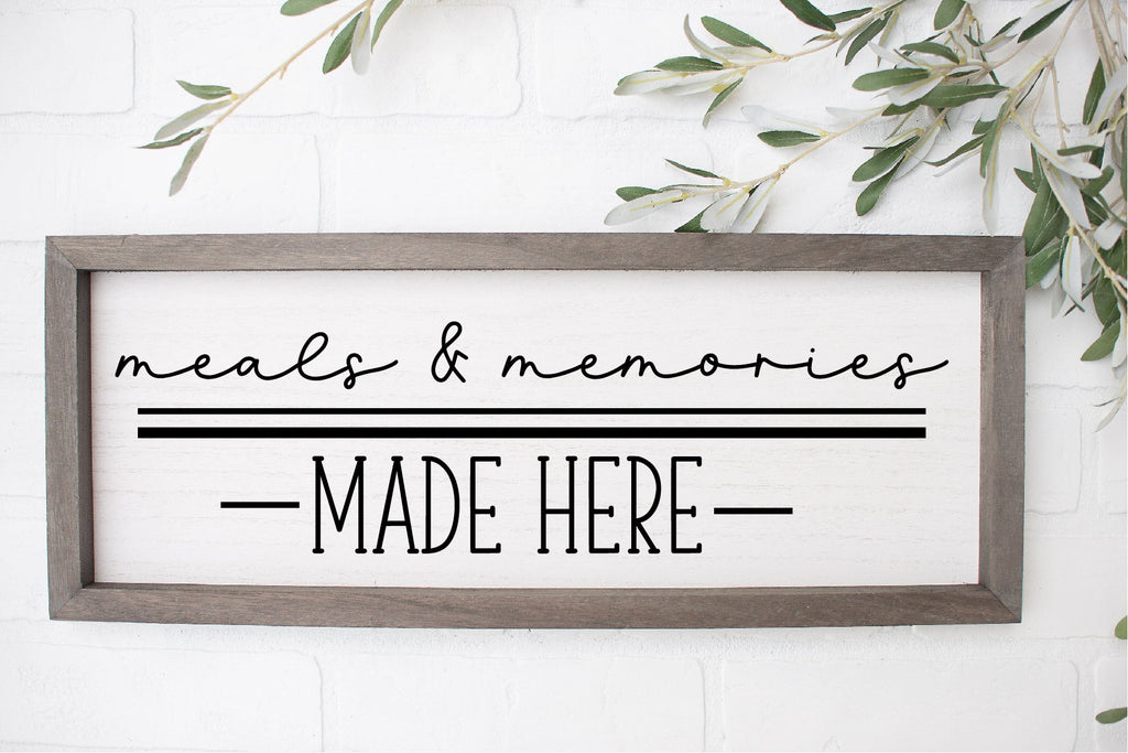 Meals and Memories Made Here SVG-Farmhouse Kitchen SVG - So Fontsy