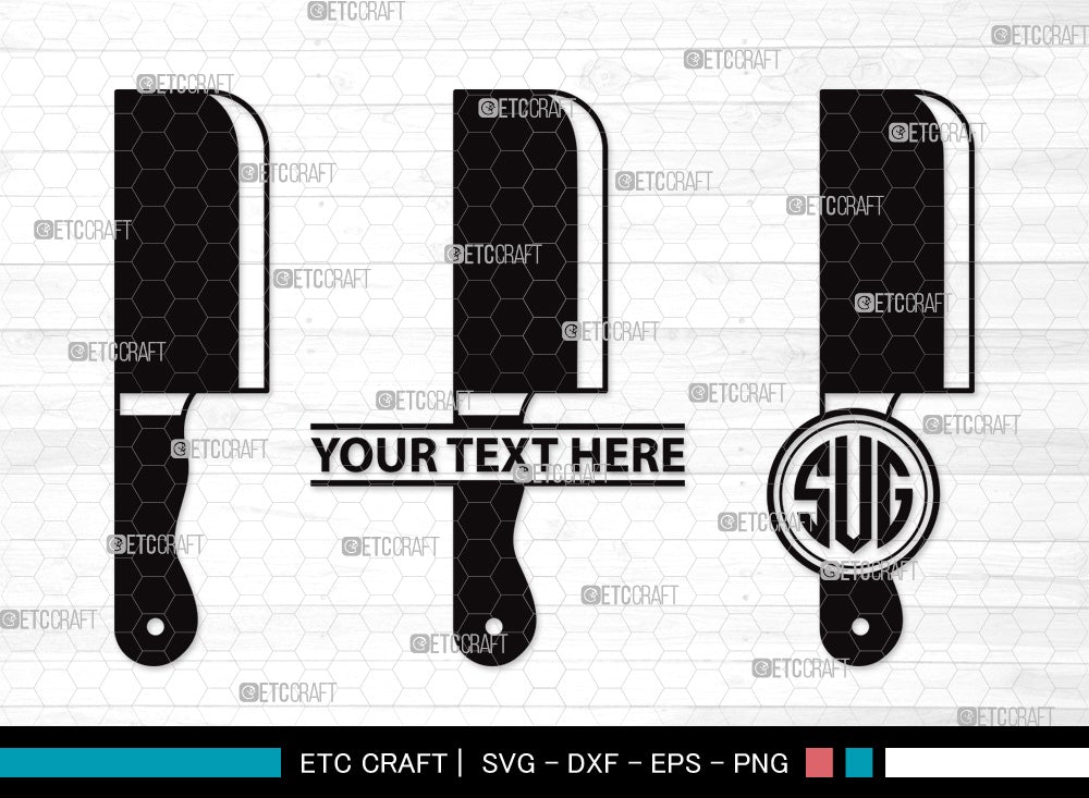 Meat Cleaver Monogram SVG | Kitchen Utensil Svg | Butcher Knife Svg ...
