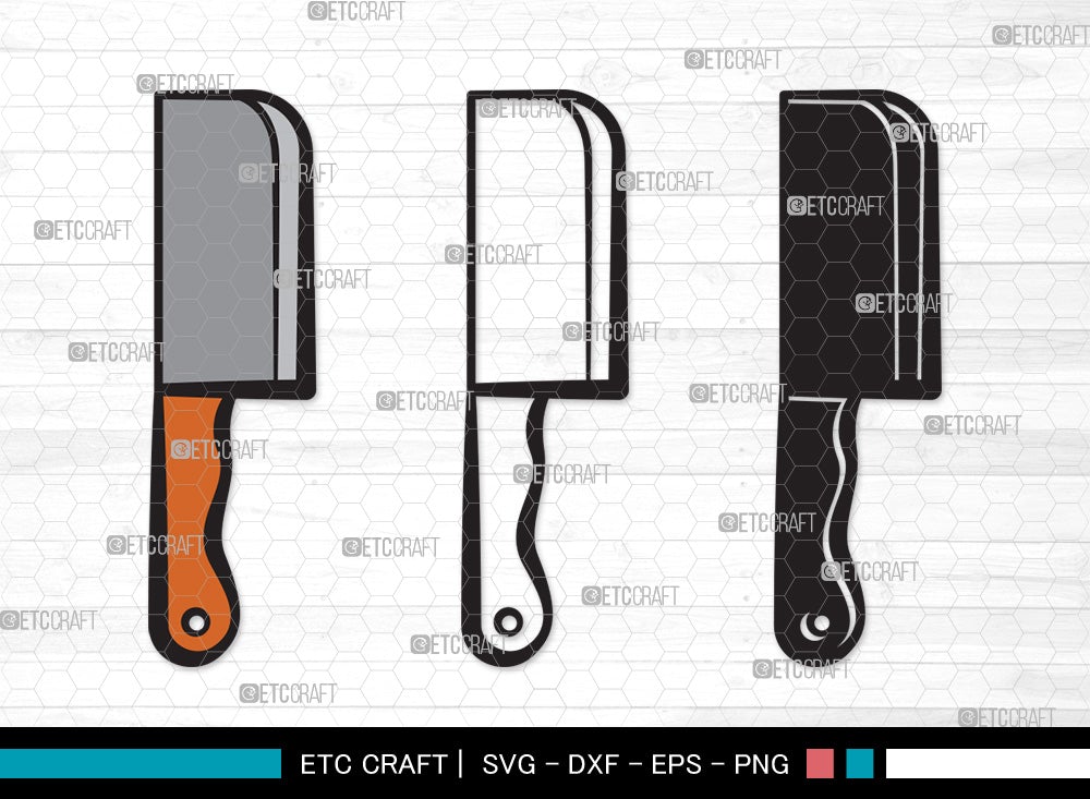 Meat Cleaver SVG | Kitchen Utensil Svg | Butcher Knife Svg | Cleaver ...