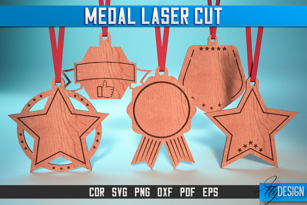 Medal Laser Cut SVG | Medal SVG Design | CNC Files - So Fontsy