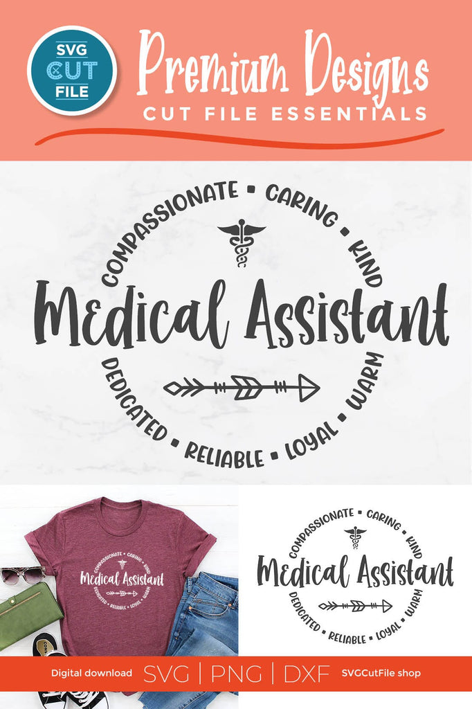 Medical Assistant svg with round circle for men or women - So Fontsy
