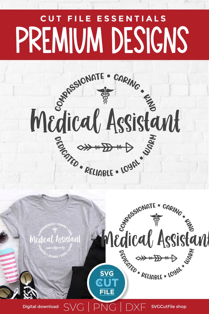 Medical Assistant svg with round circle for men or women - So Fontsy
