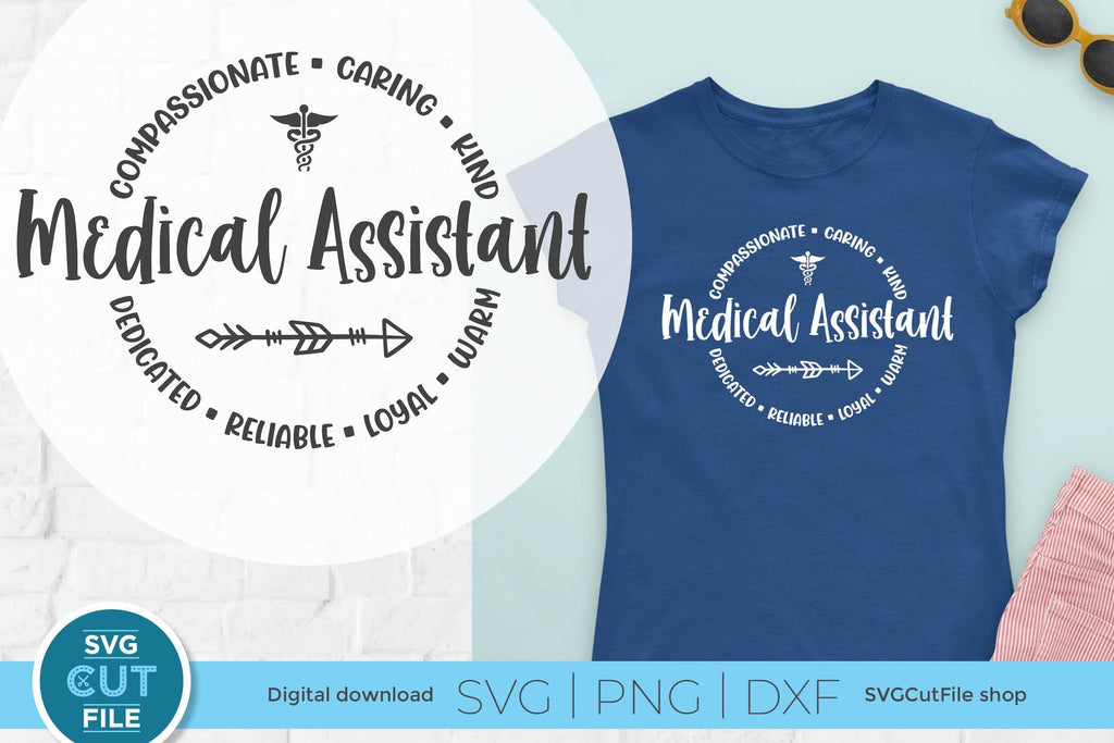 Medical Assistant svg with round circle for men or women - So Fontsy